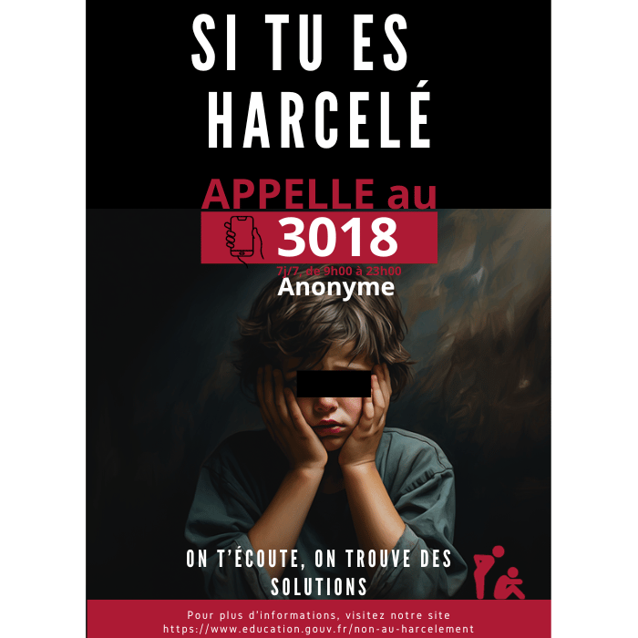Affiche contre le harcèlement Scolaire - A3 – Affichage-pro.fr
