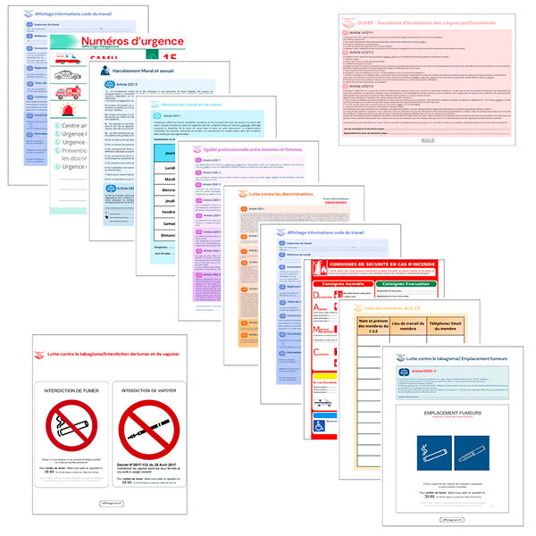 Affichages obligatoires entreprise 2025 en format A4 – Affichage-pro.fr
